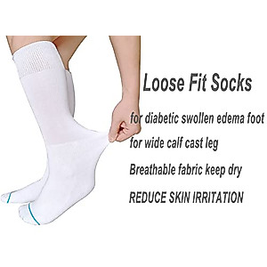 VEIGIKE Socks Liner for Orthopedic Walking Boots Walker Brace Shoe,Medical Tube Socks Under Air Cam Walkers and Fracture Boot Cast Surgical leg Cover White 2 Pairs