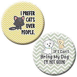 Creanoso Fun Pet Owner Pinback Button Badges - Stocking Stuffers Premium Quality Gift Ideas for Children, Teens, & Adults - Corporate Giveaways & Party Favors
