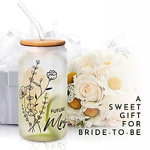 Bride To Be Gifts - Bridal Shower Gift - Engagement Gifts for Couples, Engagement Gifts for Women - Bride Gifts, Bachelorette Gifts for Bride - Engagement Gift for Bride To Be - 16 Oz Bride Can Glass