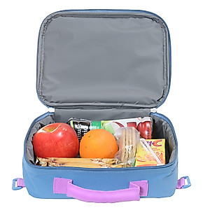 Disney Lilo & Stitch Girls 4 Piece Backpack Set, Blue Flip Sequin School Travel Bag with Front Zip Pocket, Mesh Side Pockets, Lunch Box, Water Bottle, and Squish Ball Dangle