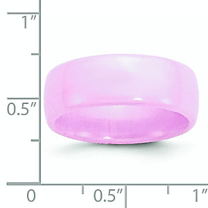 IceCarats Ceramic Pink 8mm Plain Classic Wedding Band Ring Size 5.00