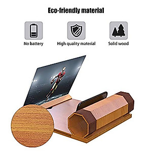 12” HD Screen Magnifier,3D Screen Projector/Amplifier,Wooden/Foldable/Portable Stand,Movies/Videos/Gaming Enlarger Holder,Accessories/Gadget/Tool,Compatible with iPhone/Android/Mobile/Smart/Cell Phone