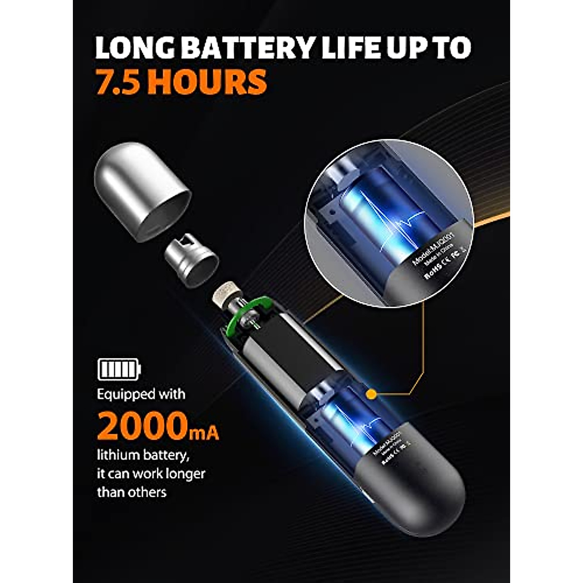 Toozey Dog Nail Grinder with 4 LED Lights, Professional 3-Speed Powerful Electric Dog Nail Trimmer with 2 Grinding Wheels, Dog Nail File Painless Paws Grooming for Small Medium Large Dogs & Cats