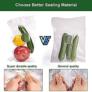 Vacuum Sealer Bags,200 Pint,6"x10",Freezer Storage Bags,Heavy Duty Puncture Prevention,Sous Vide Vacuum Meal Safe,Universal Pre Cut Bag Design