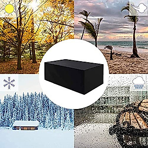 HGPFCB Outdoor Furniture Cover Garden Waterproof Protective Cover Garden Furniture Cover Terrace Furniture Cover Table Cover 420D Oxford Furniture Cover (Black ,Silver ) -220x90x80cm(86x35x31inch)