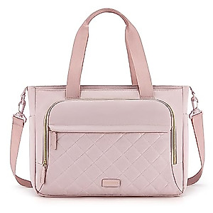mommore Diaper Bag Tote with Changing Pad, Dry And Wet Compartment Large Capacity Baby Bag Crossbody Travel Maternity Bag, Pink