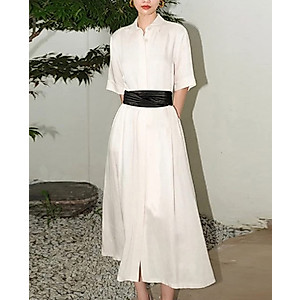 Block Garden Women Retro Wide Corset Belt Velcro Closure Waist Cinch Belts, 01 Black