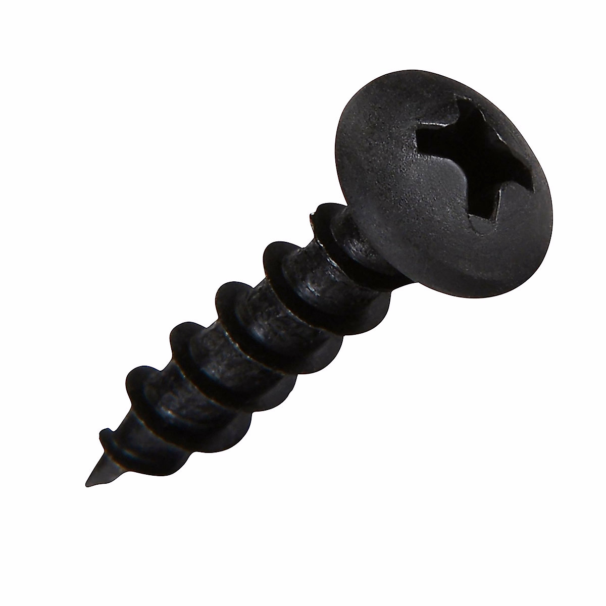 100 Pack Rok Hardware #6 x 3/4" Coarse Deep Thread Pan Head Screws Black Phosphate Wood MDF