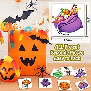 WAVEJOE 180pcs Assorted Halloween Tattoos, 30 Designs Including 36 Glow in The Night Children Tattoos Halloween Trick or Treat Ghost Monster Pumpkin Tattoos