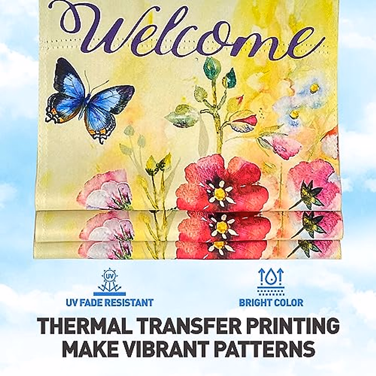 Vigor Home Butterfly Flowers Florals Garden Flag,Blackout 12x18 Inch Double Sided,Vertical Welcome Garden Flags For All Seasons, Outdoor Home Patio Yard Flag Farmhouse Decorations