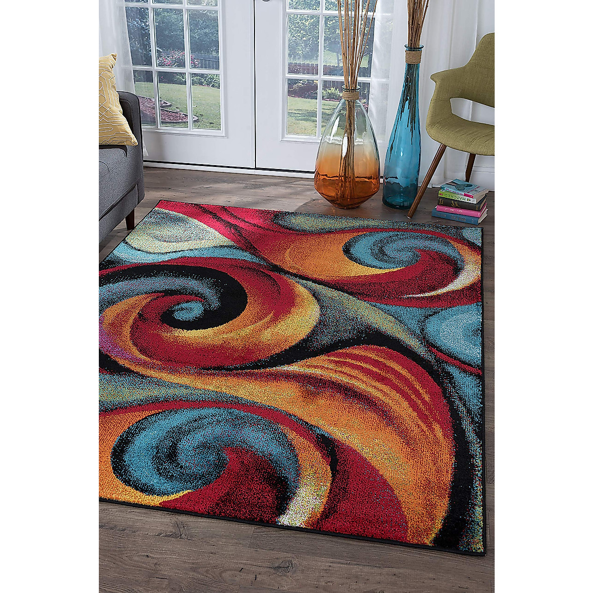 Susan Modern Large 8x10 Area Rug 8x10 - Indoor Area Rugs for Living Room - Dining Room Rug - Bedroom Rug - Kitchen Rug - Entryway Rug Contemporary Carpet - Alfombras para Salas Grandes Modernas