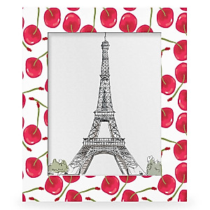 Pardick Cherry 8x10 Picture Frame, Red Fruit Wooden Photo Frames for Tabletop and Wall Display, Picture Frame Home Office Decor