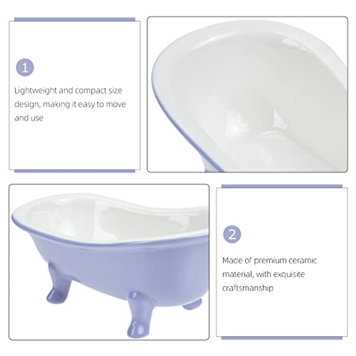 GANAZONO Jewelry Tray Bathtub Shape Ceramic Flower Pot Bonsai Flower Pot Mini Flower Pot Plant Container for Indoor Outdoor Garden Plants Decor