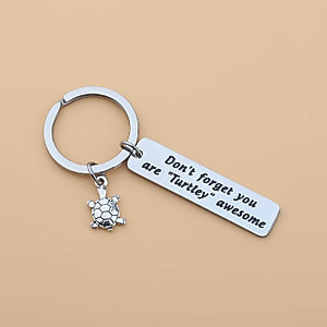 HOLLP Turtle Bracelet Awesome Bangle Beach Jewelry Don’t Ever Forget You Are Turtley Awesome Jewelry (Keychain)