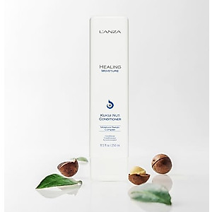 L'ANZA Healing Moisture Kukui Nut Conditioner, Renews Strength, Replenishes Moisture, for a Perfect Silky Look,Suitable for All Hair Types (8.5 Fl Oz)