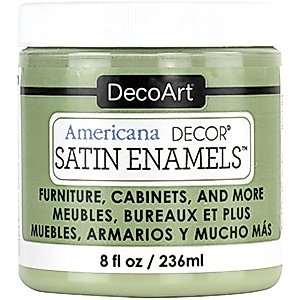 DecoArt Satin Enamels Acrylic Paint, 8 fl. oz. Jar, Moss Green (Pack of 1)