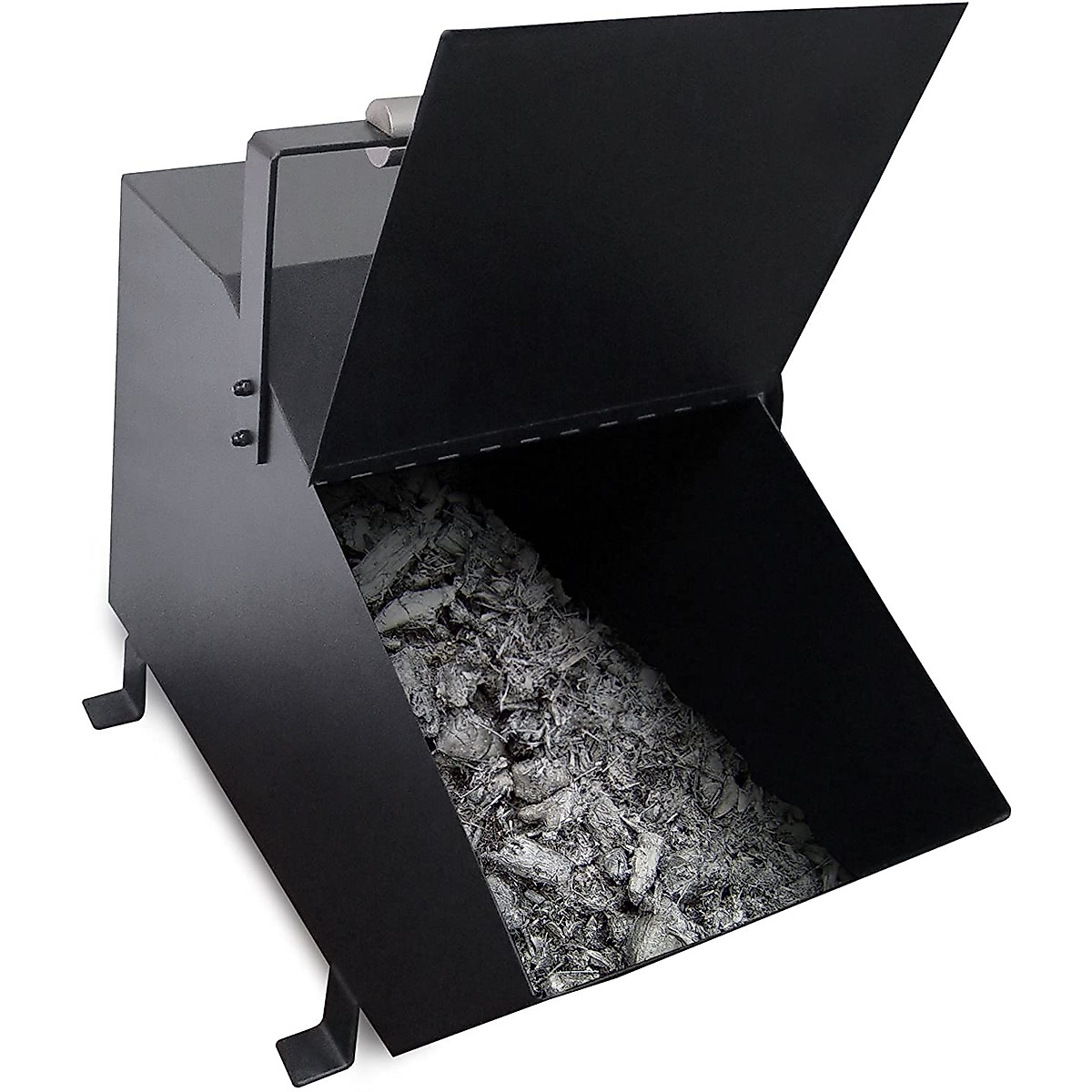 Boone Hearth Ash Bucket with Silver Handle for Fireplace