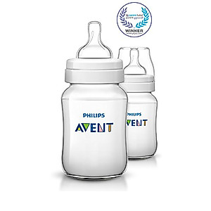 Philips Avent Anti-Colic Baby Bottles Clear, 9oz, 2 Piece