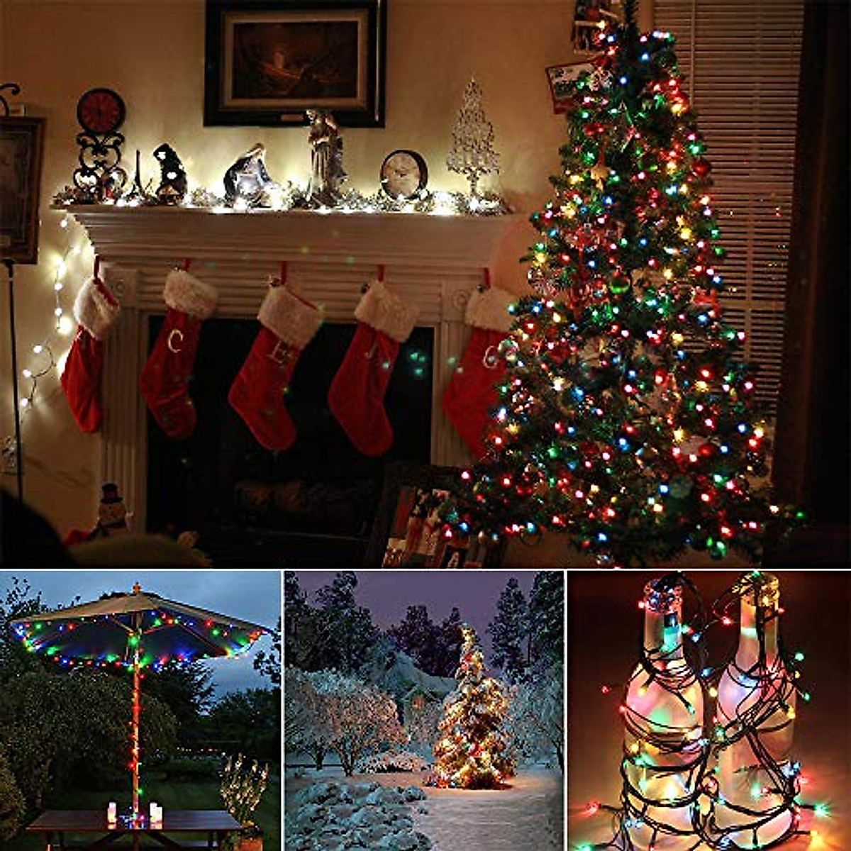 UCTEK Solar String Lights, 200 LED 72ft LED String Lights Waterproof, 8 Modes Fairy Garden Decorative Lighting for Indoor Outdoor Home Garden Patio Halloween Party Xmas Trees and Holiday Multicolor