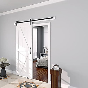 JZVXX 6FT Barn Door Hardware kit, Barn Door Track, Sliding Door Hardware kit, Easy to Install- Mini Version- Combination Track Mode- Step by Step Manual Included.(JD-6FT-mini-5)