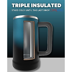 Hemli Insulated Beer Mug Tumbler, Beer Stein Stainless Steel, Vacuum Insulated - 24 oz