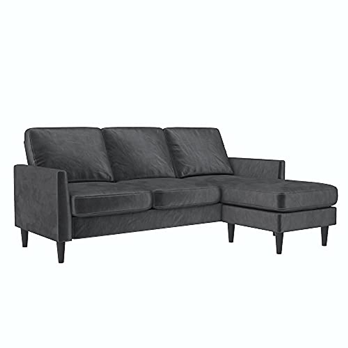 Mr. Kate Winston Reversible Sofa Sectional, Dark Gray Velvet
