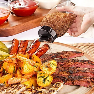 ROYALHOUSE - 6 PACK - 32 Oz with Black Cap - Plastic Spice Jars Bottles Containers ? Perfect for Storing Spice, Herbs and Powders ? Lined Cap - Safe Plastic ? PET - BPA free - Made in the USA?