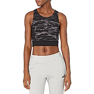 PUMA Women's Run High Shine Crop Tank, Black, X-Large