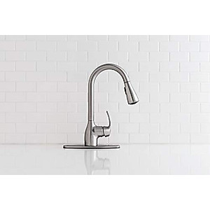Moen CA87011SRS Single Handle Kitchen Faucet with Pullout Spray from the Kleo Collection, Spot Resist Stainless