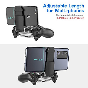 OIVO PS4 Controller Phone Mount Clip for Rmote Play, Mobile Gaming Clamp Bracket Phone Holder with Adjustable Stand Compatible with Dualshock 4 /PS4 Slim/PS4 Pro Controllers