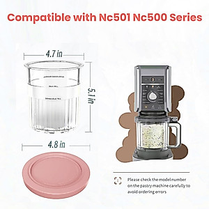 4 Pack-Compatible with NC501 NC500 Ninja Creami Deluxe Pints and Lids, Replacement for Ninja Creami 11-in-1 Series Deluxe Ice Cream Maker, 24oz Cups Dishwasher Safe with 5 Spoons and Insulated Bag