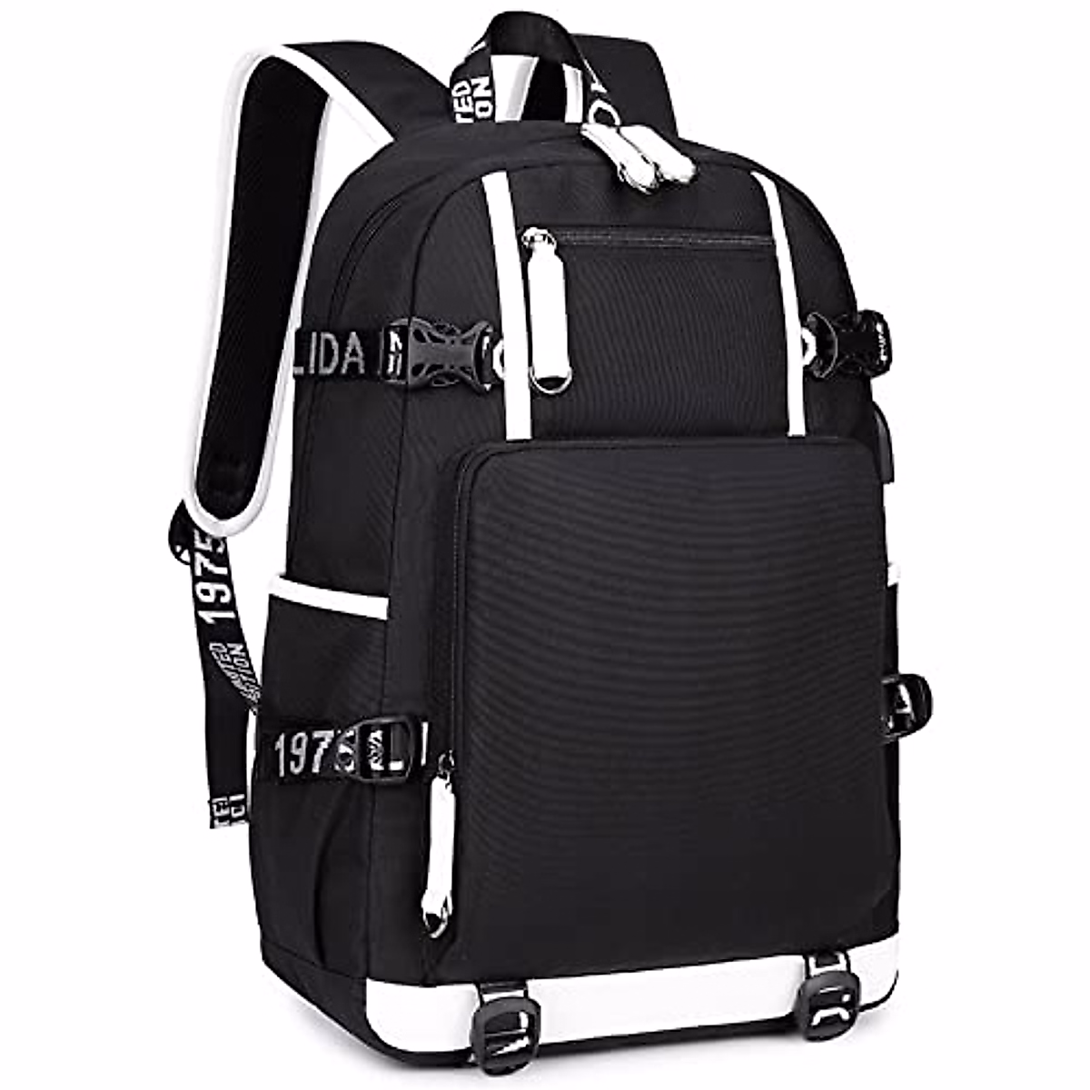 Duuloon Teens SCP Foundation Knapsack with USB Charging/Headphone Port-Student Wear Resistant Large Capacity Travel Rucksack