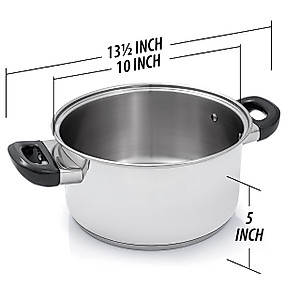 Precise Heat 5-1/2-Quart Surgical Stainless-Steel Stockpot