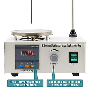 VONOYA Magnetic Stirrer, Magnet Stirrer with Digital Temperature Display & Speed Adjusting, Magnetic Mixer with Hot Plate & Magnetic Stirrer Bar, Home Lab Homebrew Kitchen Stirrer, 200W, 1000ML.