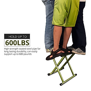 TRIPLE TREE Folding Stool, 2-Pack Portable Camping Stool 17.8inch Height Lightweight Stainless Steel Foldable Chair for Outdoor Camping Walking Hunting Hiking Fishing, Support 600 lbs