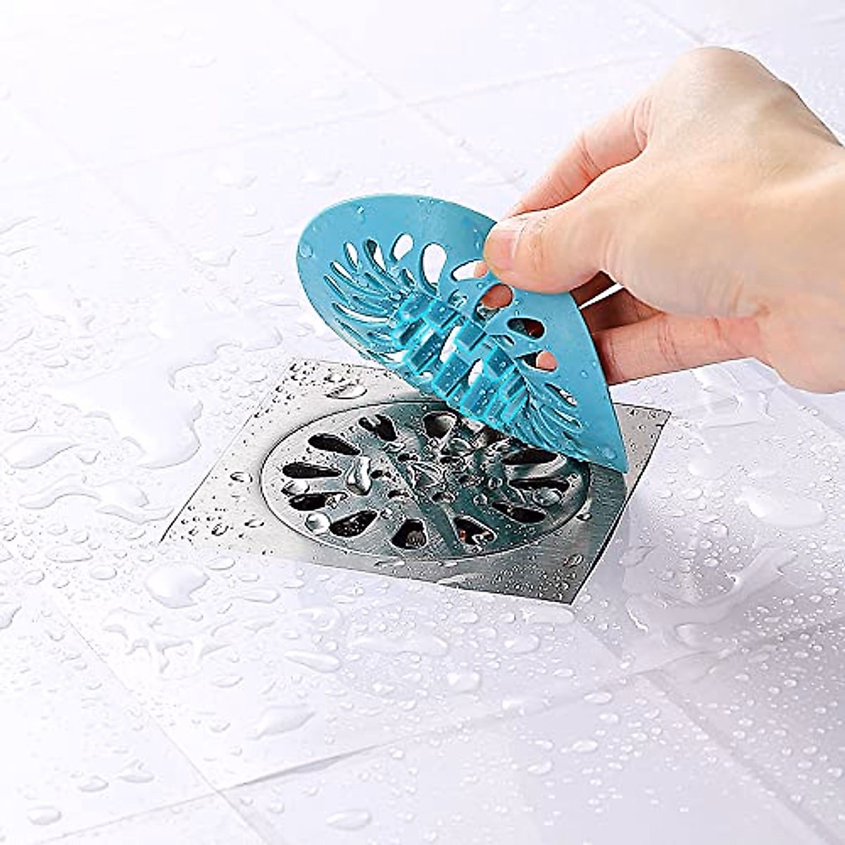 Mcles 4 Pack Silicone Drain Hair Catcher, Kitchen Sink Strainer, Drain Protectors,Hair Catcher Shower Drain Cover, Bathroom Shower Sink Stopper, Drain Cover Hair Trap, Easy to Install and Clean