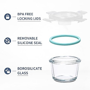 DONQQCC Small Glass Containers [12 Pack, 5oz] Reusable, Airtight, Leakproof Mini Food Storage Containers with Lids