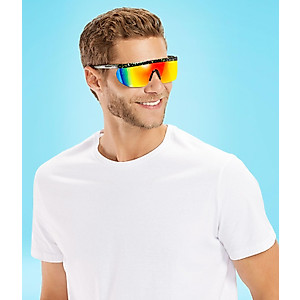Tipsy Elves Black Neon Hundo P. Sport Style Reflective Sunglasses