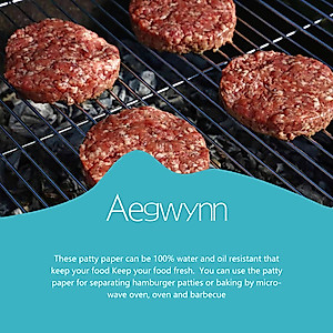 Aegwynn Hamburger Patty Paper Round 4.5 Inch 300 Pcs, Parchment Burger Papers Non Stick Easy to Remove Separate Frozen Pressed Patties (4.5 Inch)