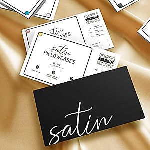 Gold Satin Pillow Cases Queen Set of 2 | Luxury Silk Pillowcase for Hair and Skin | 20 x 30 Inch–Slip Silky Comfort with Envelope Closure