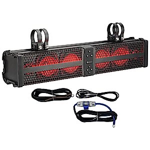 Rockville XBAR-24 24" ATV/UTV Soundbar Bluetooth Speaker System w LED + Wire Kit, Black