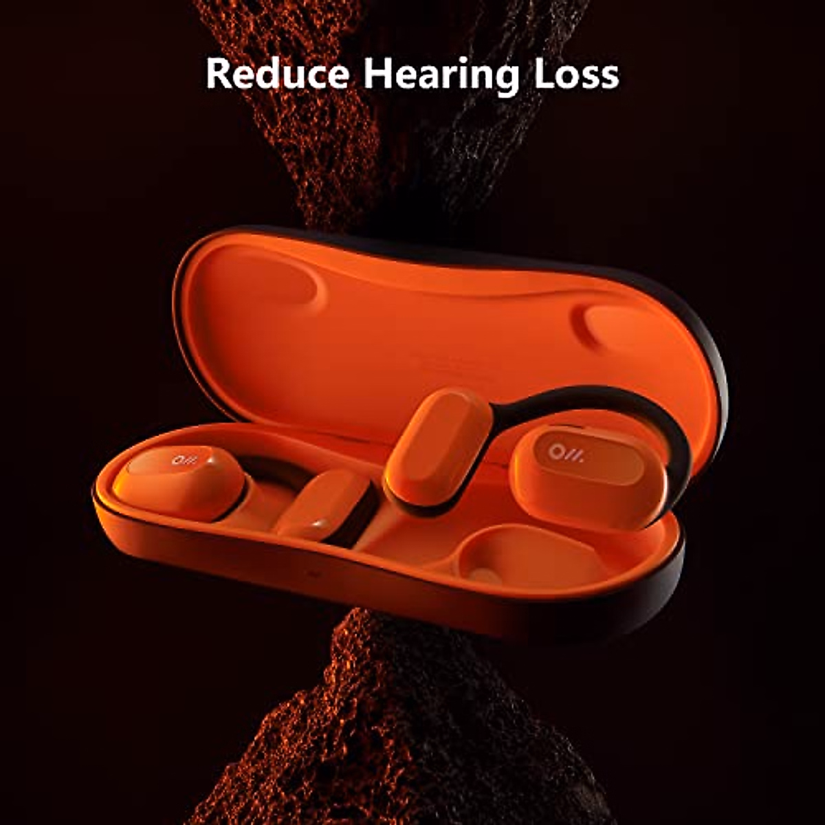 Oladance Open Ear Headphones Bluetooth 5.2 Wireless Earbuds for Android & iPhone, Open Ear Earbuds with Dual 16.5mm Dynamic Drivers, Up to 94 Hours Playtime Waterproof Sport Earbuds -Martian Orange