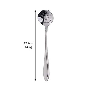 20 Pieces Stainless Steel Rose Flower Coffee Spoon Dessert Spoon Sugar Spoon Ice Cream Spoon Stirring Spoon Tea Spoon Milkshake Spoon Set for Tableware Kitchen, Cafe or Bar