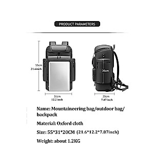 Men large capacity travel backpack,50L waterproof hiking trekking Backpack With separate shoe bag,Business work Laptop Backpack