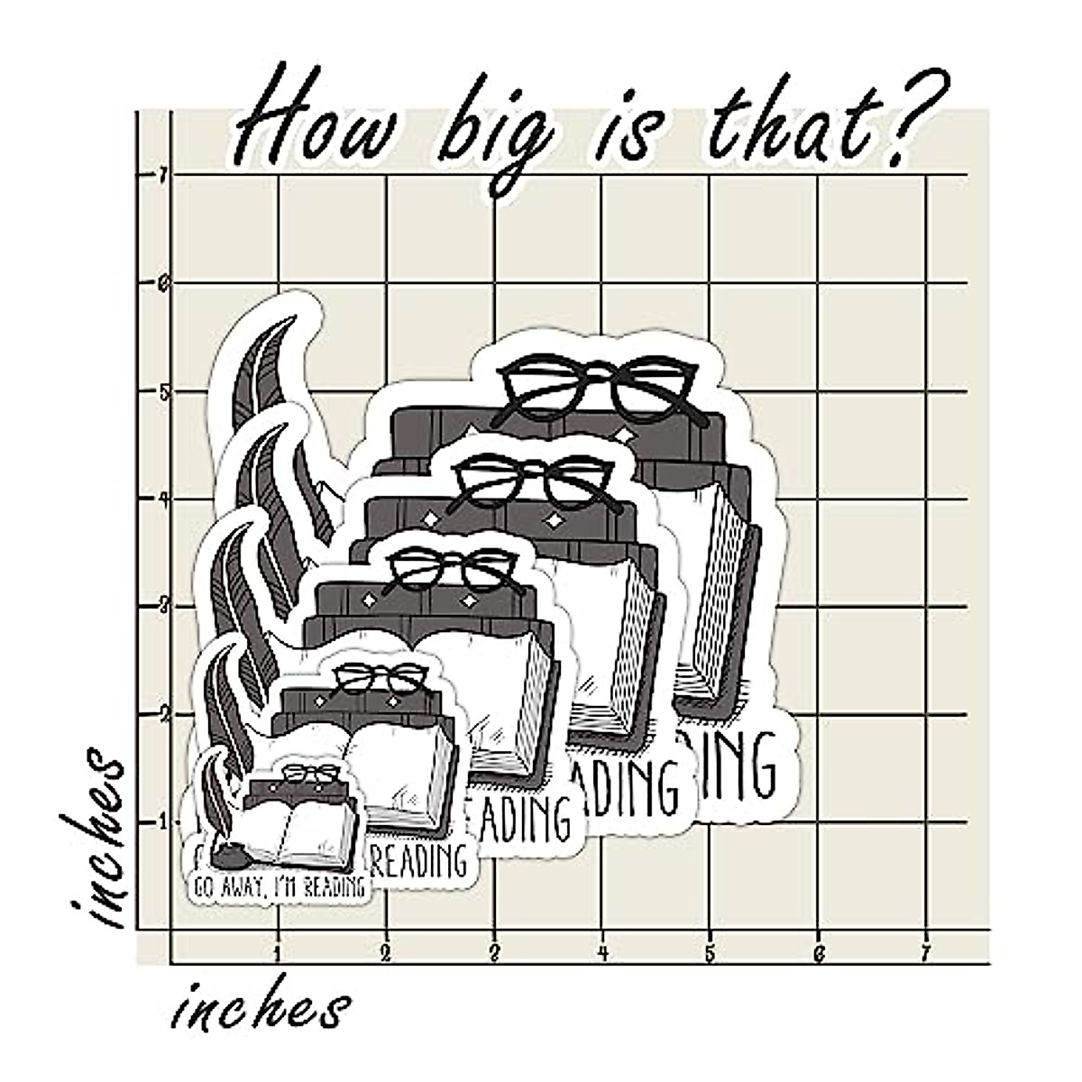 Miraki Go Away I'm Reading Sticker, Book Lover Sticker, Reading Lover Sticker, Book Club Sticker, Water Assitant Die-Cut Vinyl Bookish Decals for Laptop, Phone, Water Bottles, Kindle Sticker