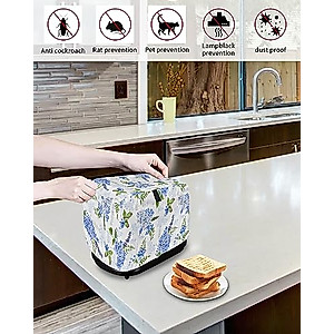 Hydrangea Toaster Cover, 4 Slice Toaster Cover Watercolor Flower Famr Style Kitchen Small Appliance Covers, Dust and Machine Washable Bread Maker Cover (12w X 11d X 8h)
