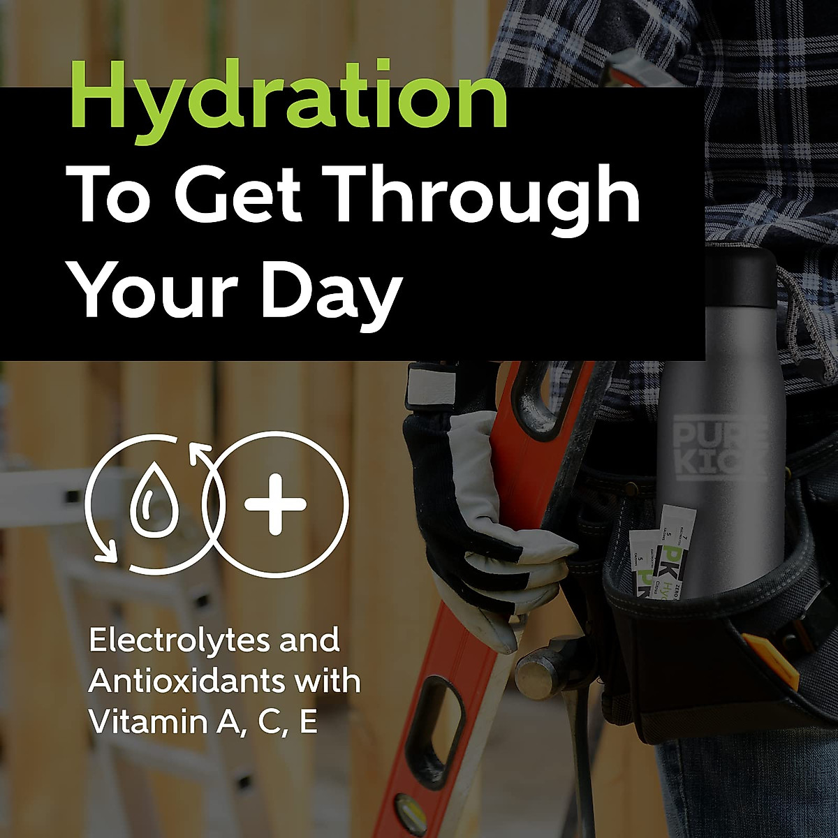 PURE KICK Hydration Singles To Go Drink Mix, Citrus, Includes 12 Boxes with 6 Packets in each Box, 72 Total Packets