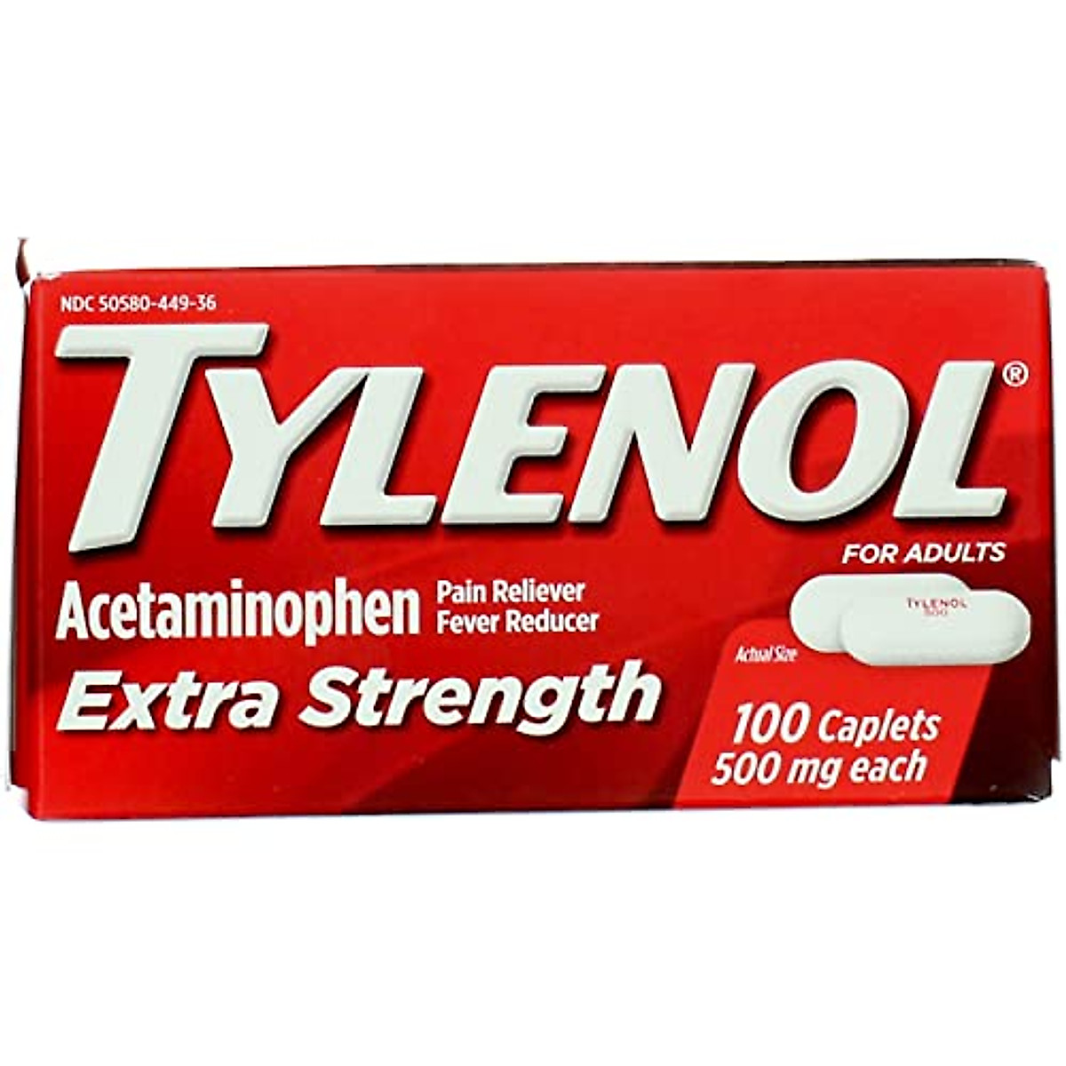 Tylenol Extra Strength Caplets, 500mg - 100 ct, Pack of 4
