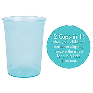 The First Years My First Open Cup — 2 Cups in 1 — Open Baby Cup with Removable Spill Control Insert — Training Cups for Transition to Toddler Cups — Ages 12 Months and Up — 2 Count