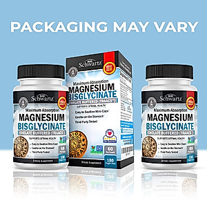 Magnesium Bisglycinate Chelated Supplement - High Absorption Magnesium Supplement for Muscle, Bone & Joint Support - Non-GMO, Non-Laxative, Fully Buffered for Maximum Bioavailability - 180 Capsules
